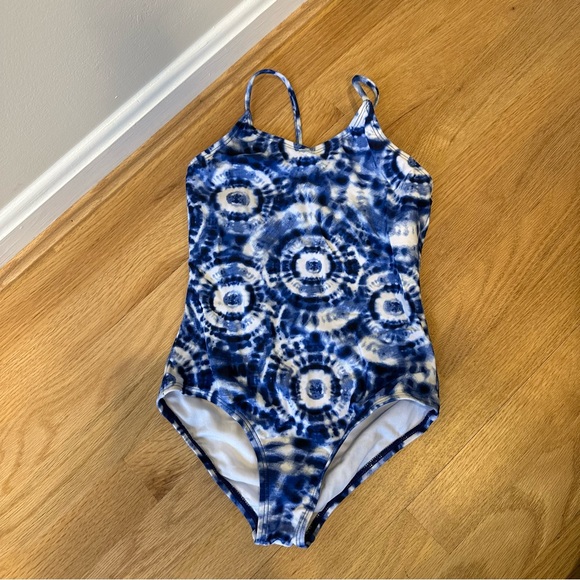 okanu | Swim | Okanu Girls Bathing Suit One Piece Size Blue White Tie ...